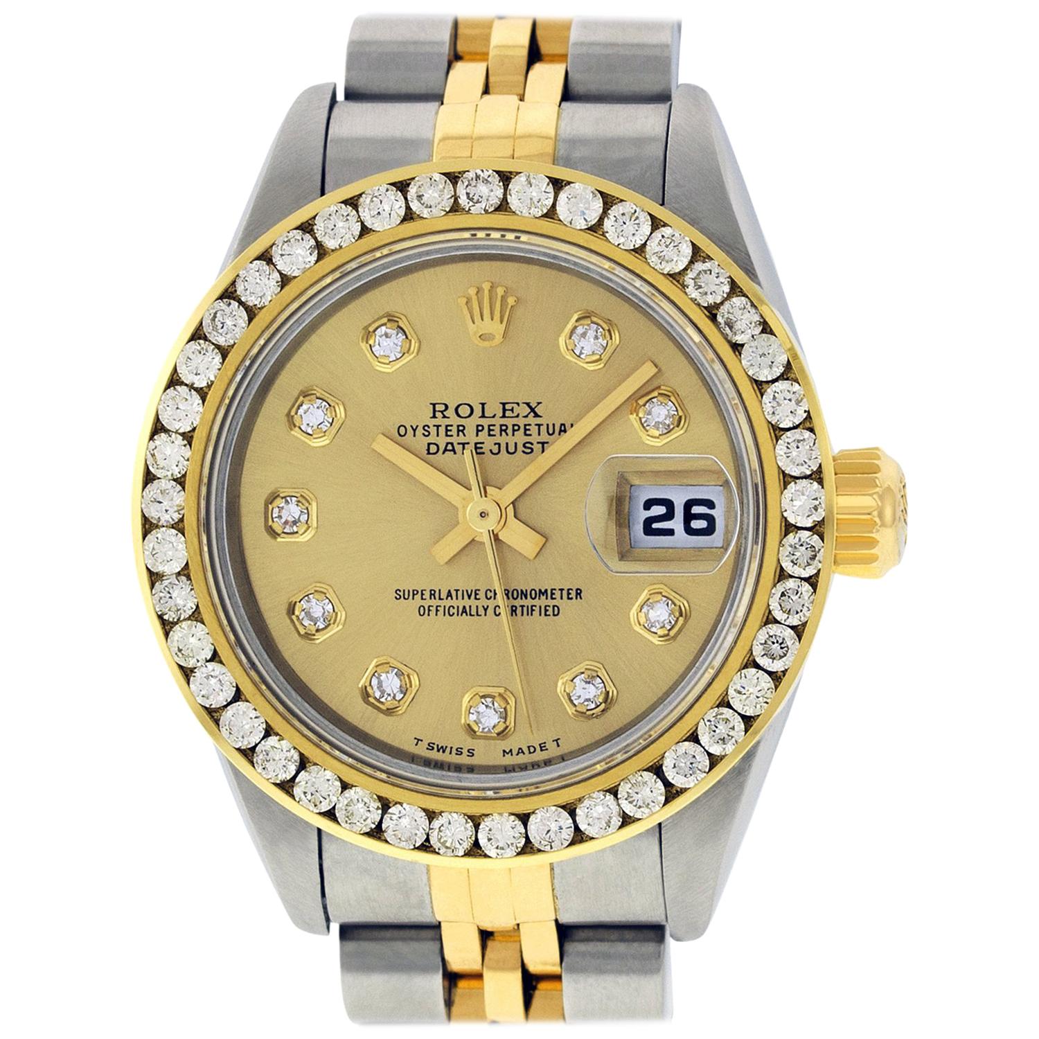 Rolex Women's Modele Depose #1401 18 Karat Watch Cameleon Leather Band ...