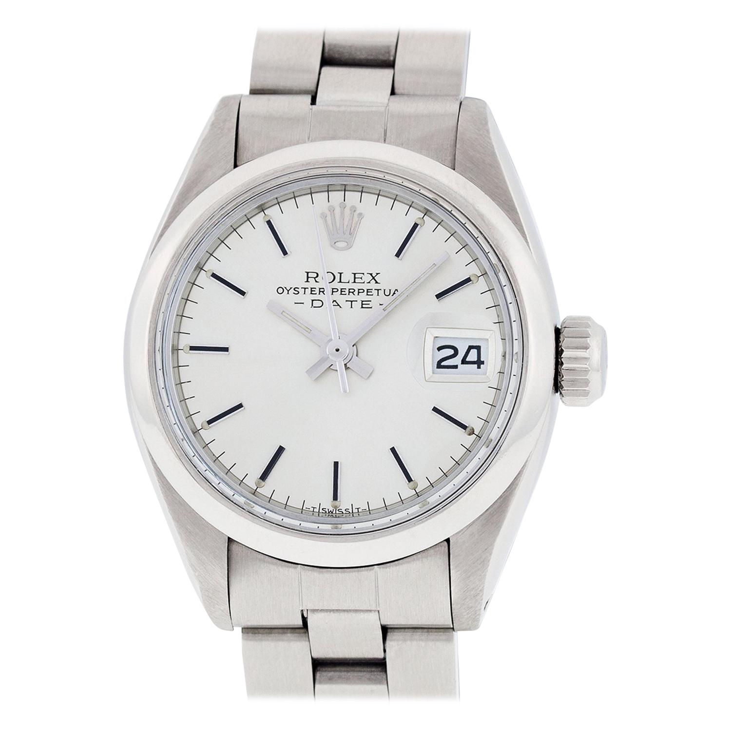 Rolex Stainless Steel Oyster Perpetual Datejust Wristwatch at 1stDibs