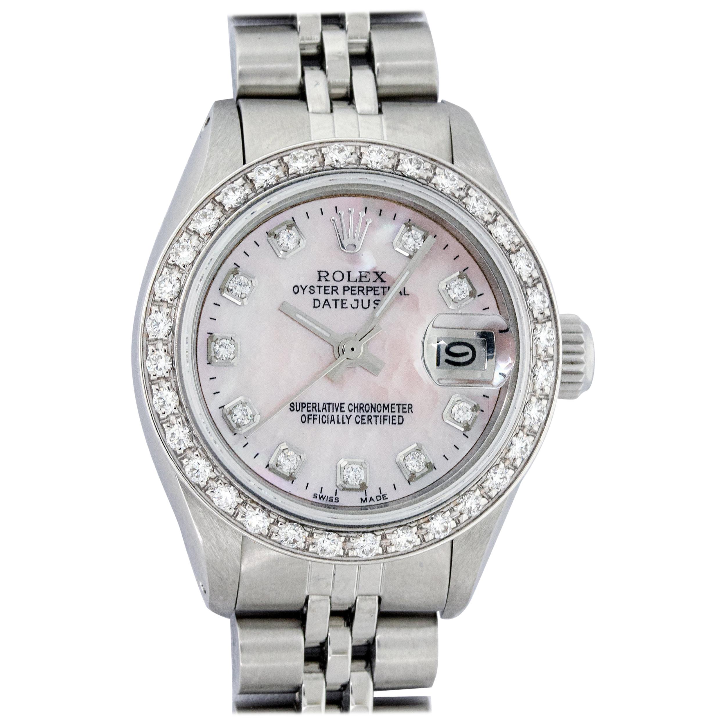 Rolex White Gold and Stainless Blue Sigma Dial Datejust Wristwatch at ...