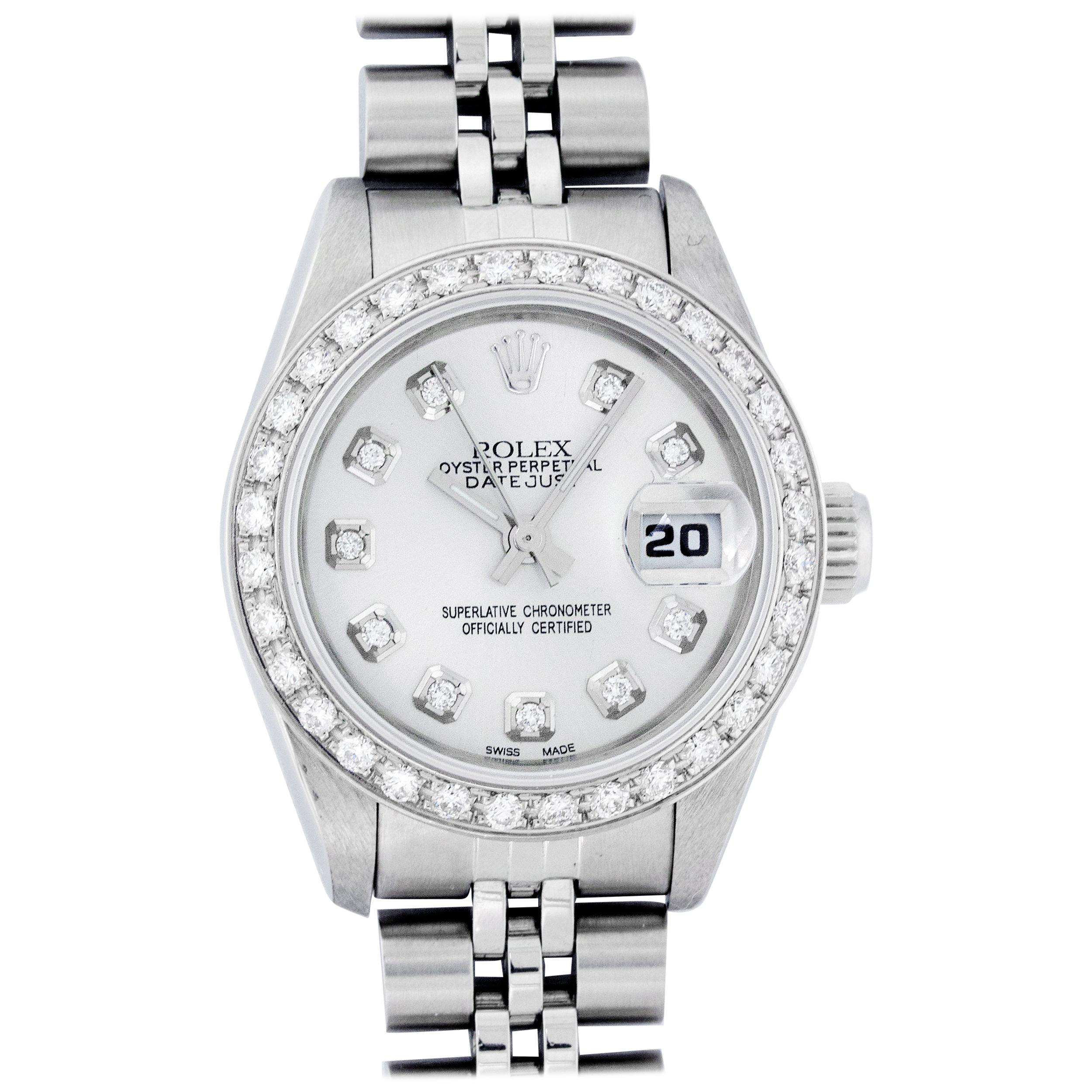 Rolex White Gold and Stainless Blue Sigma Dial Datejust Wristwatch at ...