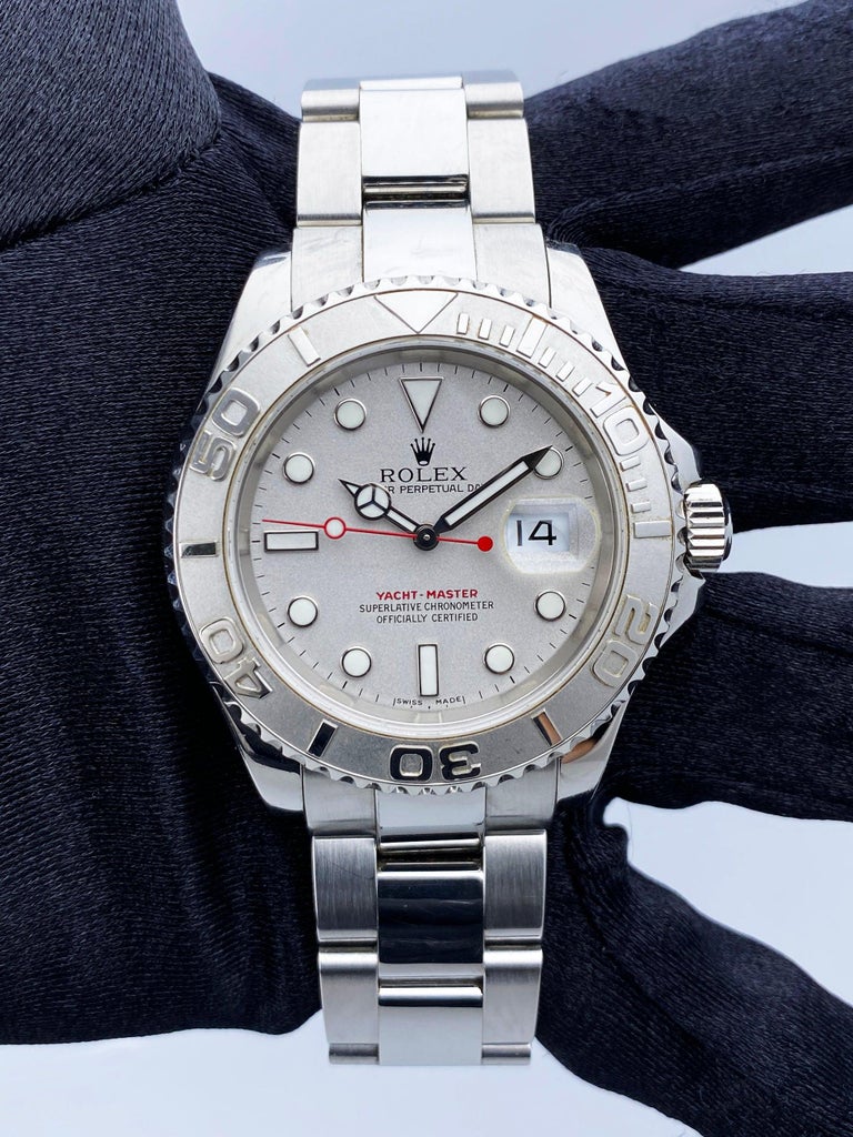 Rolex Yacht Master 16622 Platinum Bezel Watch Box Papers at 1stDibs
