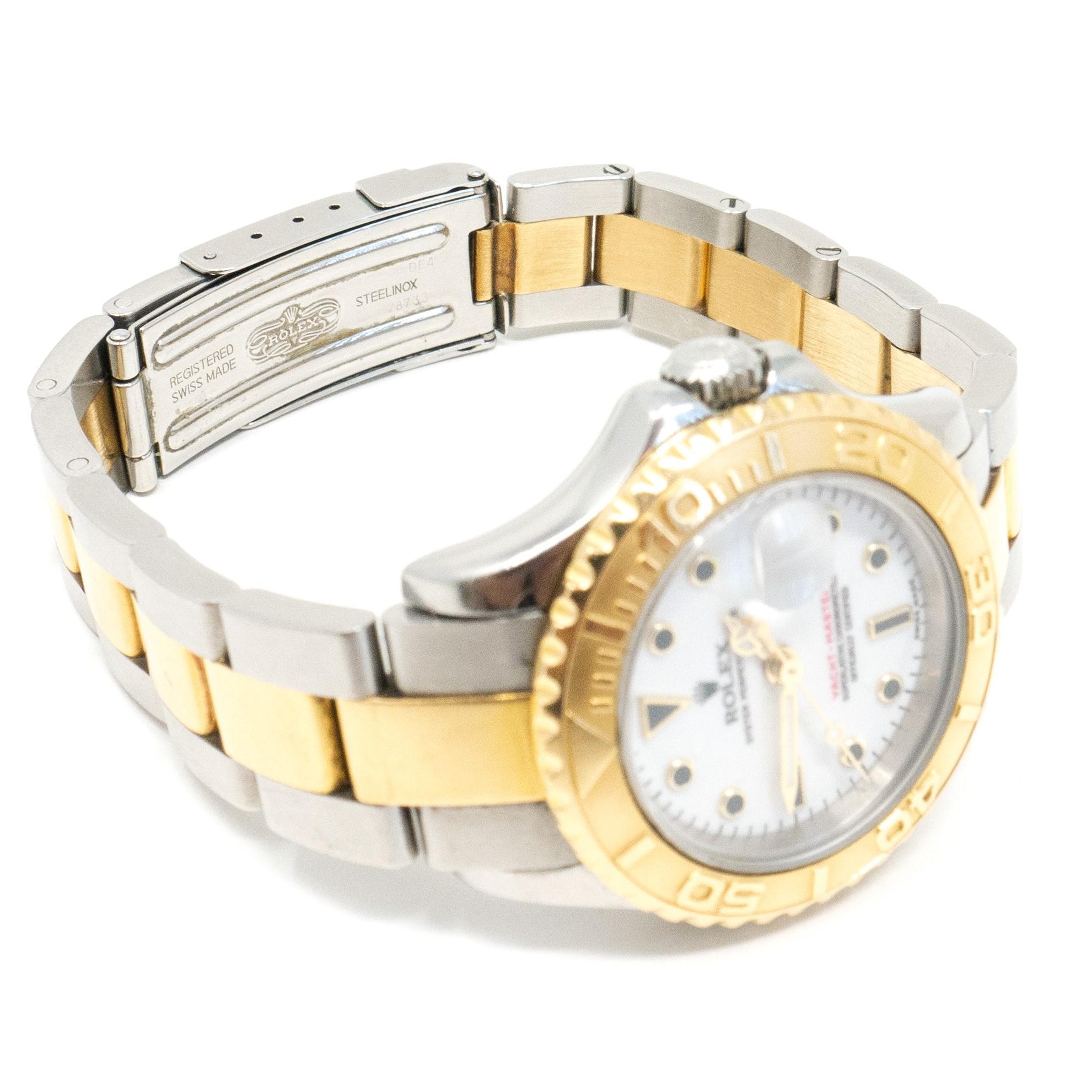Rolex Yacht-Master 169623 with 6.5 Band, Yellow-Gold Bezel and White ...