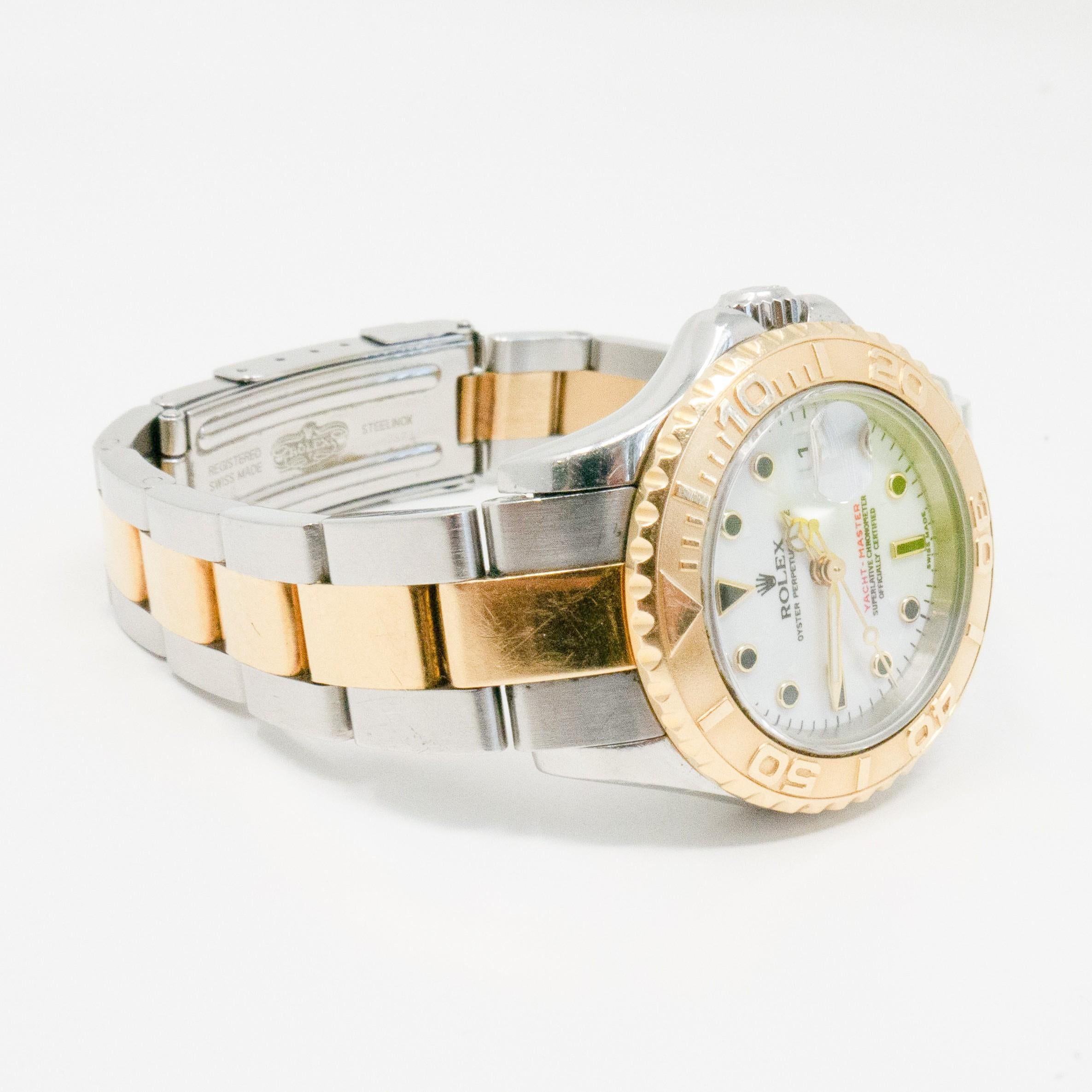 Rolex Yacht-Master 169623 with 6.5 Band, Yellow-Gold Bezel and White ...