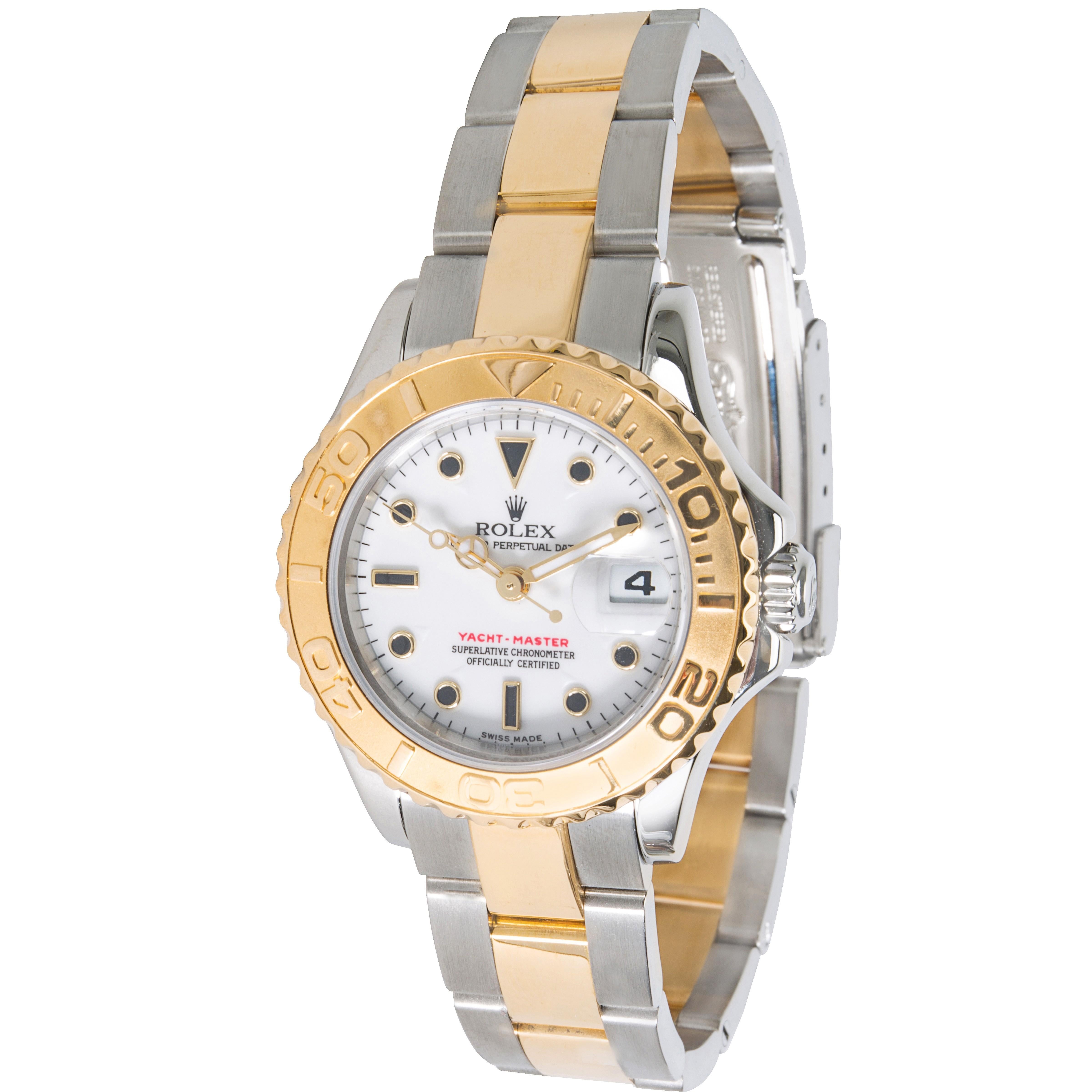 Rolex Yacht-Master 169623 with 6.5 Band, Yellow-Gold Bezel and White ...