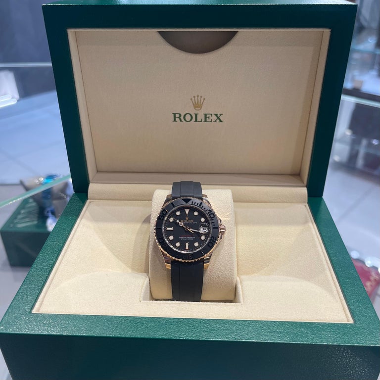 Rolex Yacht-Master 268655 Oysterflex Band 18k Rose Gold Watch For Sale ...