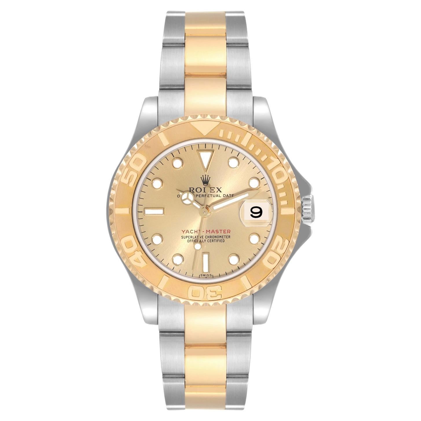 Rolex Yacht-Master 33mm Midsize Two-Tone Yellow Gold Champagne Dial ...