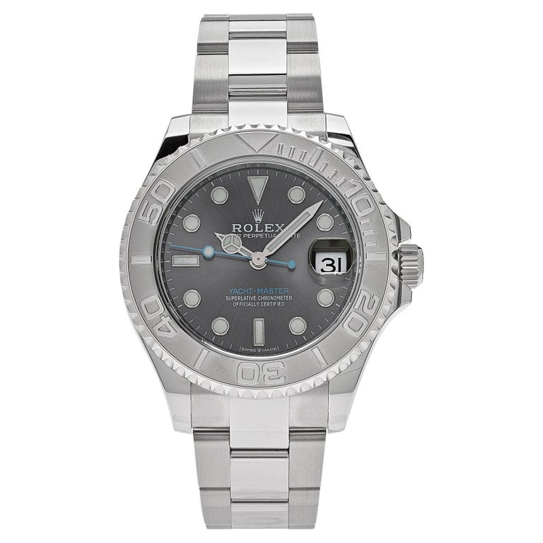 Rolex Yacht-Master 37 Stainless Steel and Platinum Rhodium Dial 268622 ...