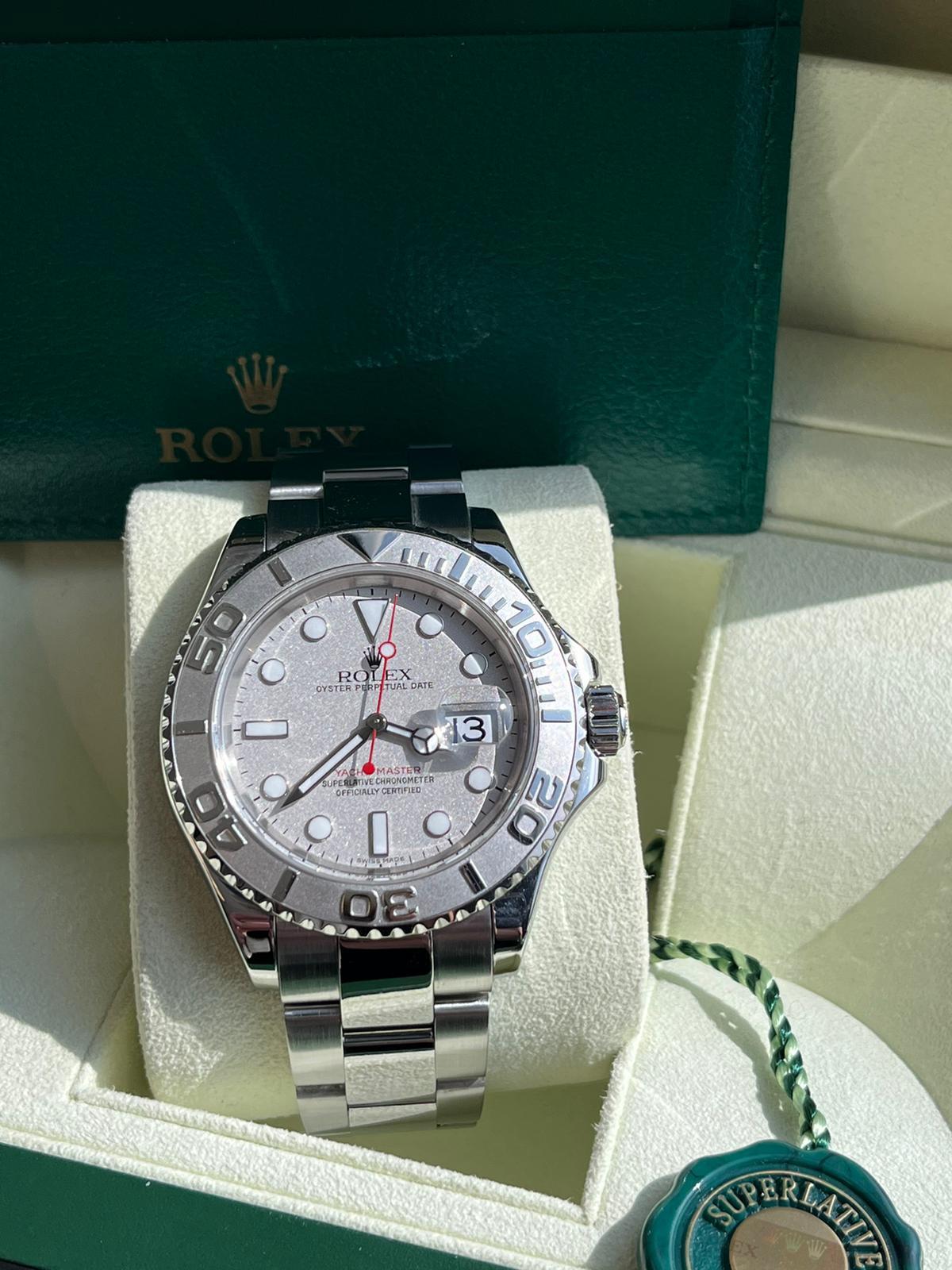 Rolex Yacht-Master 40mm Automatic Steel Platinum Dial Oyster Men's Watch 16622 For Sale at 1stDibs