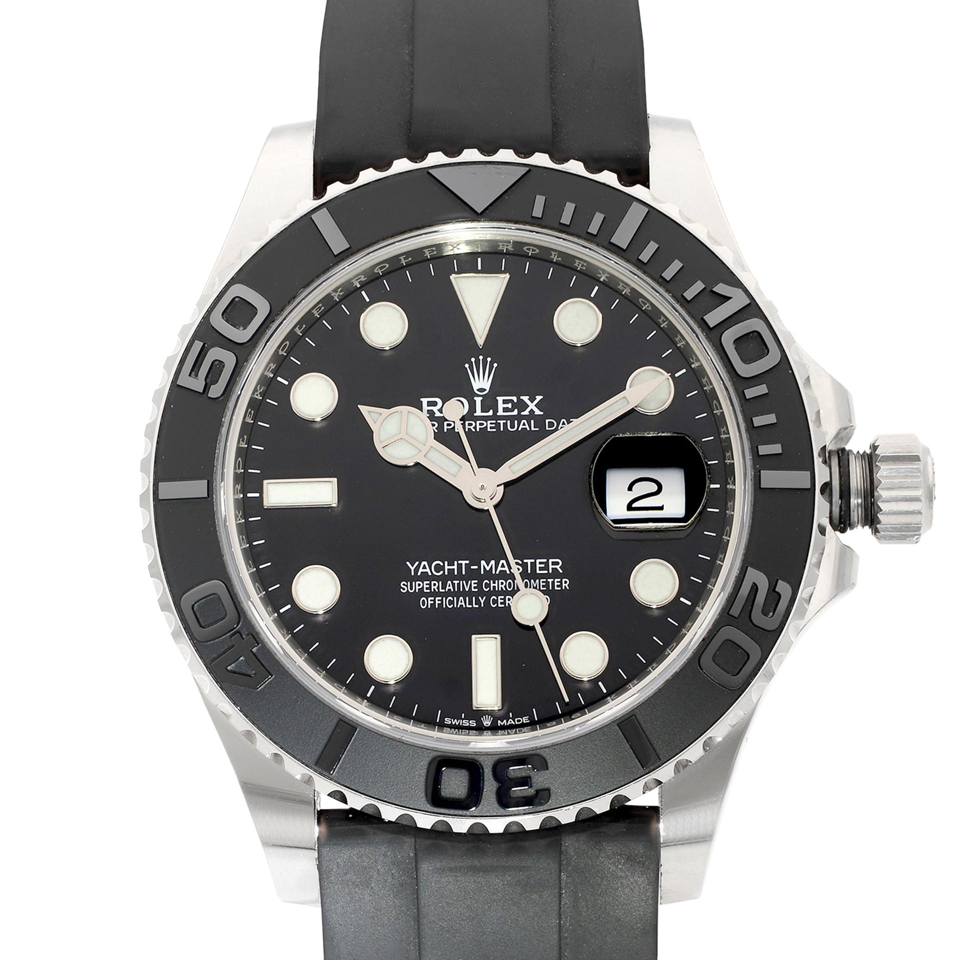 Rolex Yacht-Master 42mm White Gold Black Dial Automatic Mens Watch ...