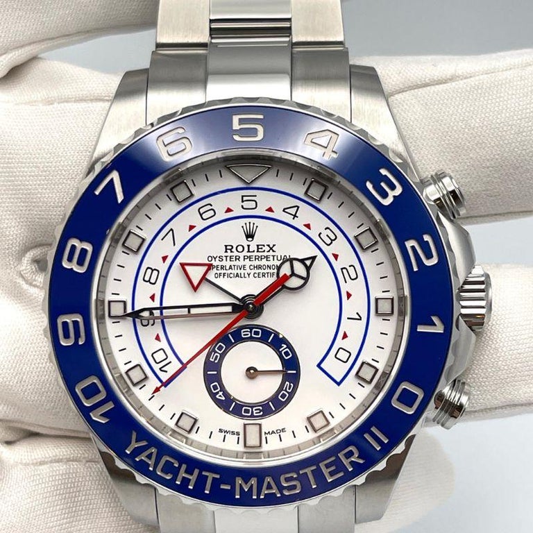 Rolex Yacht-Master II Stainless Steel Mercedes Hand White Dial 116680 ...