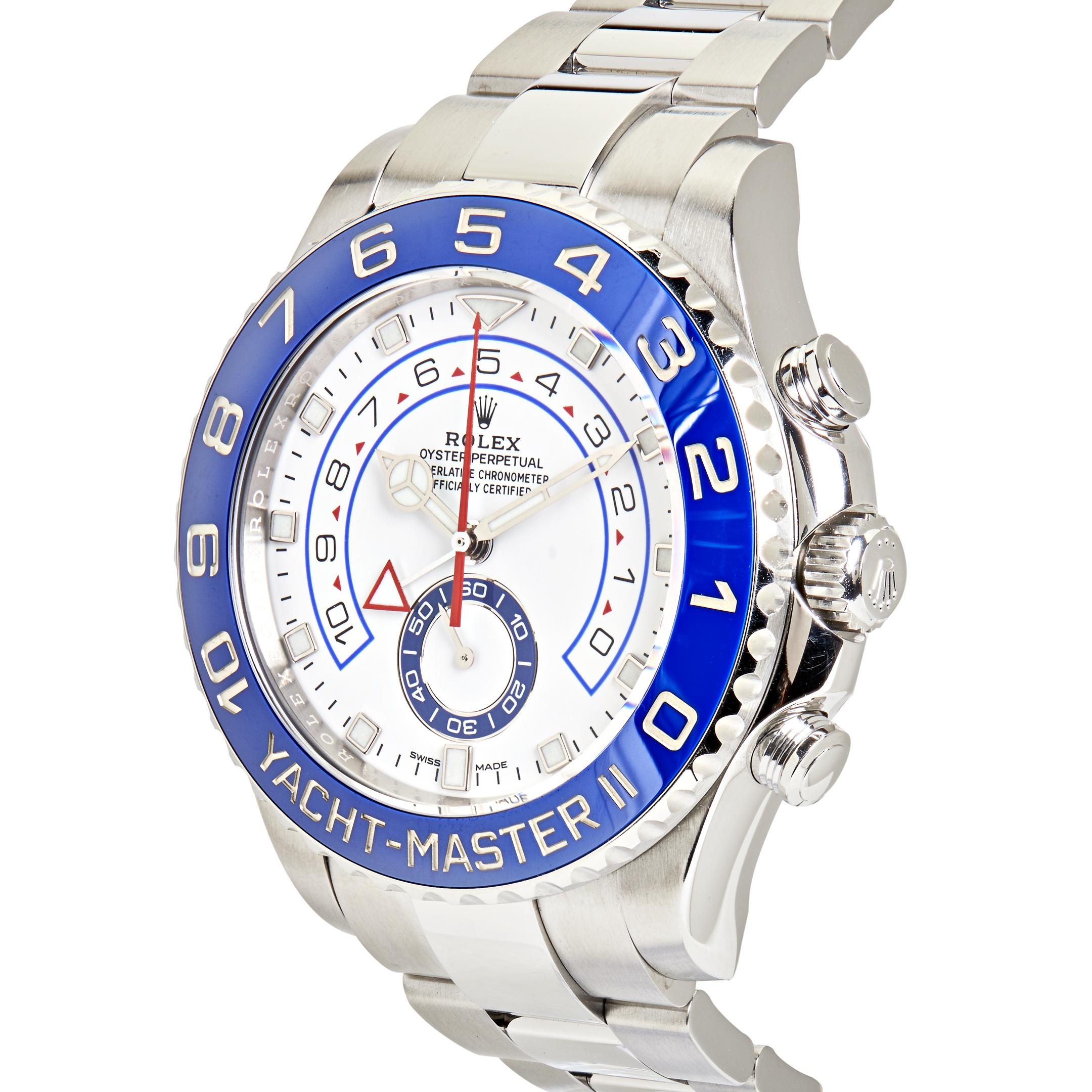 Rolex Yacht-Master II Stainless Steel Mercedes Hand White Dial 116680 ...