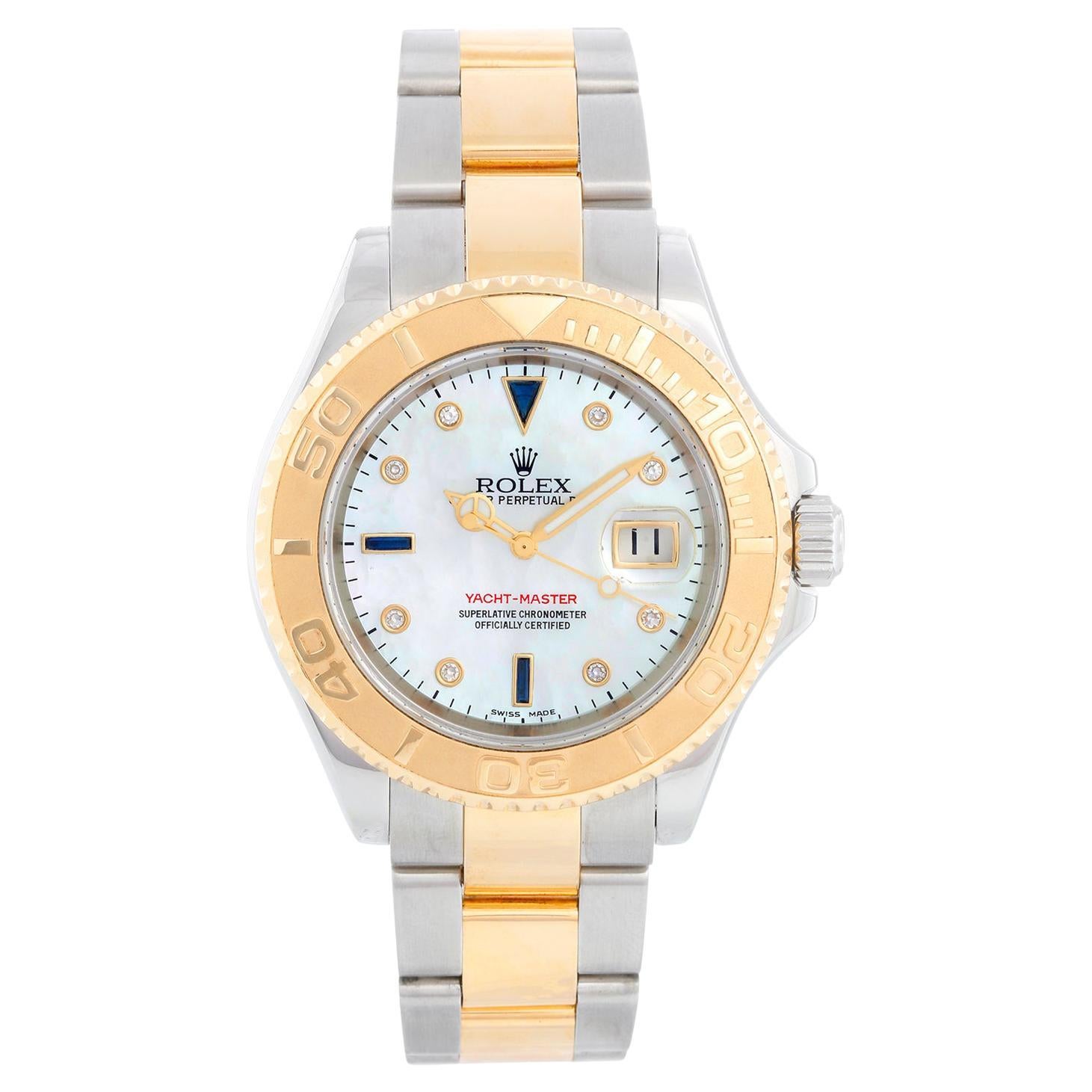 Rolex Yacht-Master Diamond Stainless Steel and 18k Yellow Gold 16623 ...