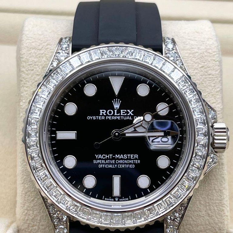 Rolex Yacht-Master White Gold Black Dial Diamond Bezel 226679TBR For ...