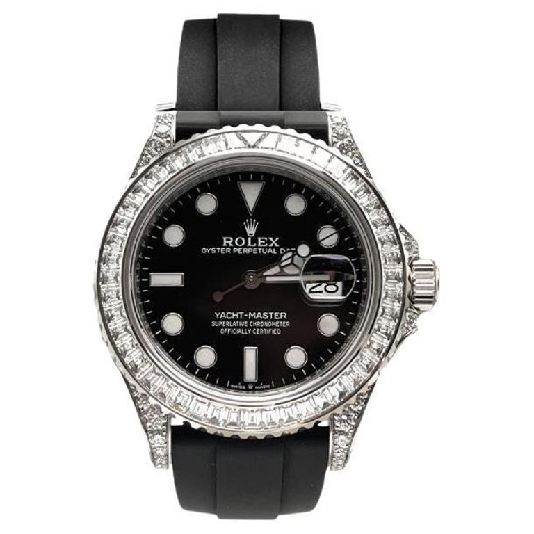 Rolex Yacht-Master White Gold Black Dial Diamond Bezel 226679TBR For ...