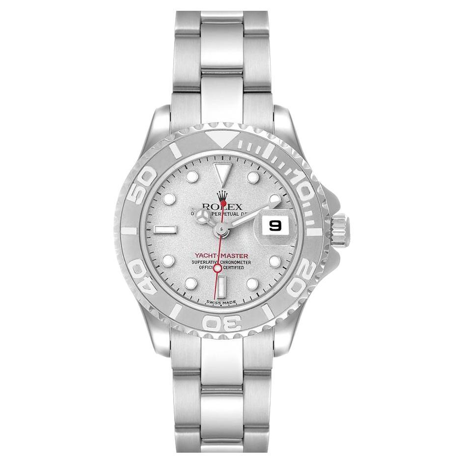 Rolex Yachtmaster with Platinum Dial and Bezel, SS Oyster Bracelet ...