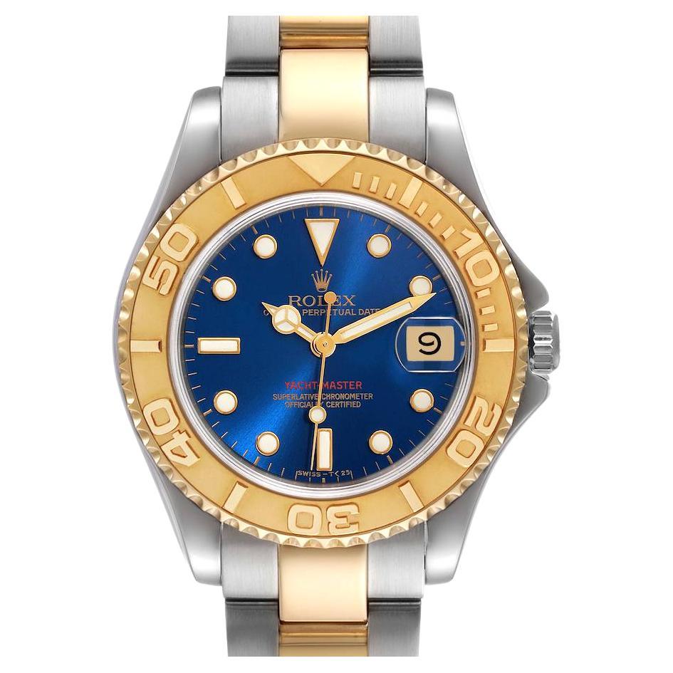 Rolex Yachtmaster 169628 Womens Automatic Watch Blue Dial 18 Karat ...