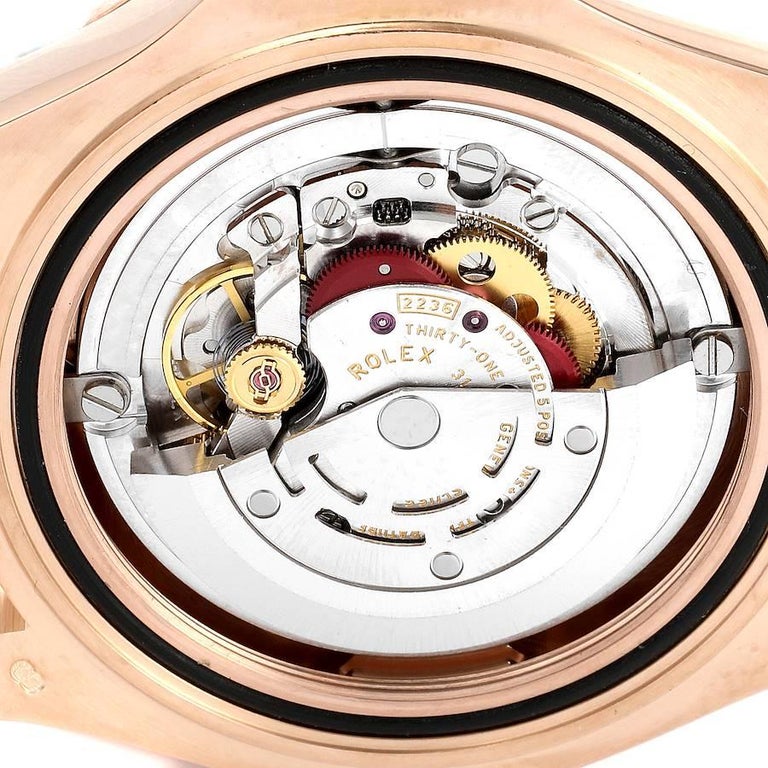 Rolex Yachtmaster 37 18K Everose Gold Rubber Strap Watch 268655 Box ...