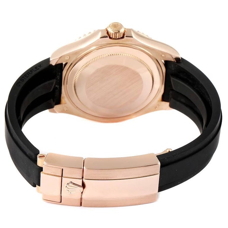 Rolex Yachtmaster 37 18K Everose Gold Rubber Strap Watch 268655 Box ...