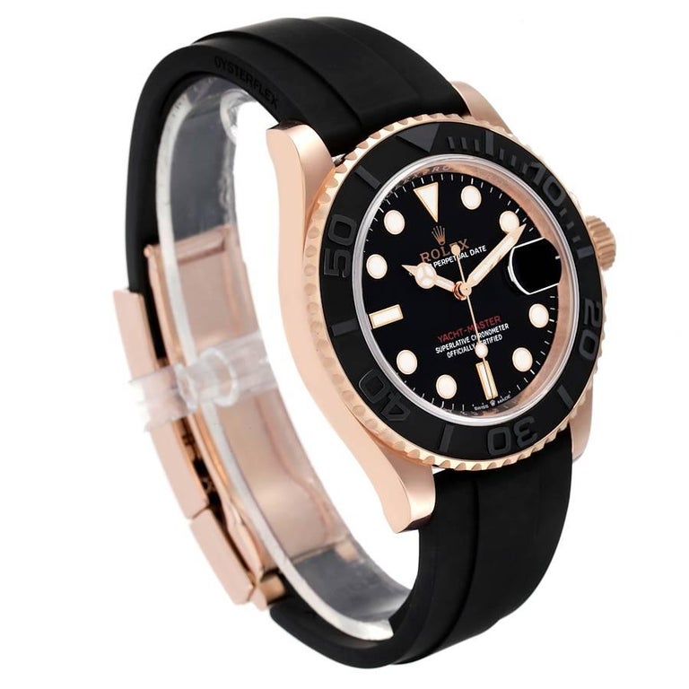 Rolex Yachtmaster Everose Gold Rubber Strap Mens Watch 126655 Box Card ...