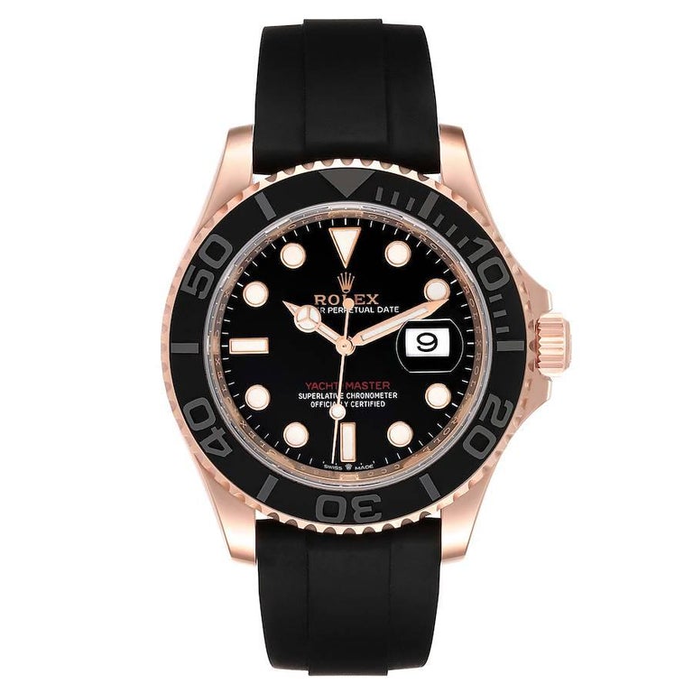 Rolex Yachtmaster 40mm Everose Rose Gold Oysterflex Mens Watch 126655 ...