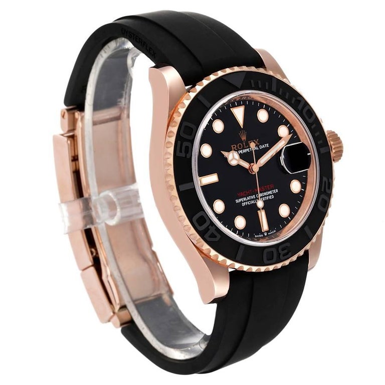 Rolex Yachtmaster 40mm Everose Rose Gold Oysterflex Mens Watch 126655 ...