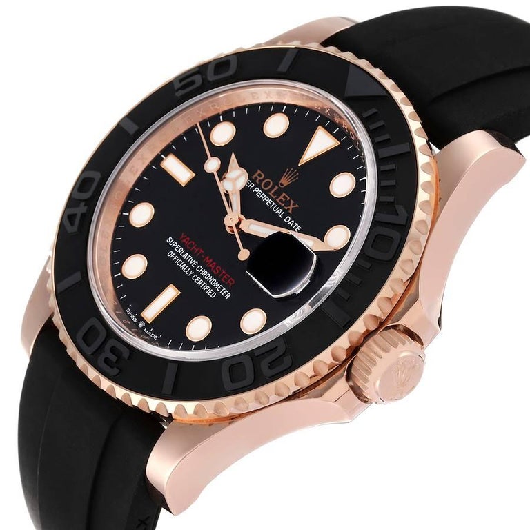 Rolex Yachtmaster 40mm Everose Rose Gold Oysterflex Mens Watch 126655 ...