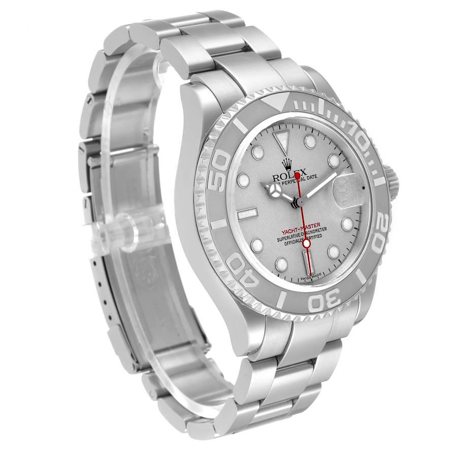 Rolex Yachtmaster 40mm Steel Platinum Dial Bezel Mens Watch 16622 Box Card For Sale at 1stDibs ...