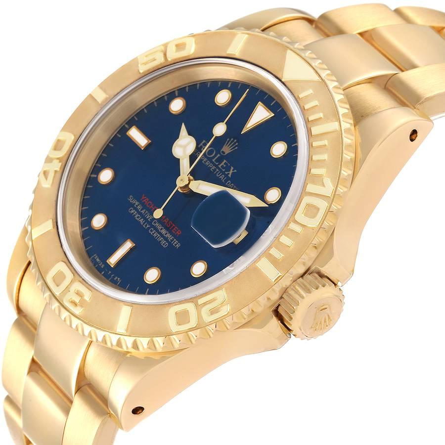 Rolex Yachtmaster 40mm Yellow Gold Blue Dial Mens Watch 16628 For Sale ...