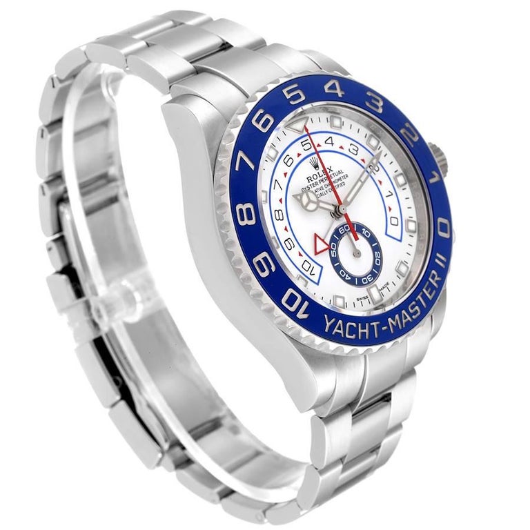 Rolex Yachtmaster II 44 Steel Blue Cerachrom Bezel Mens Watch 116680 ...