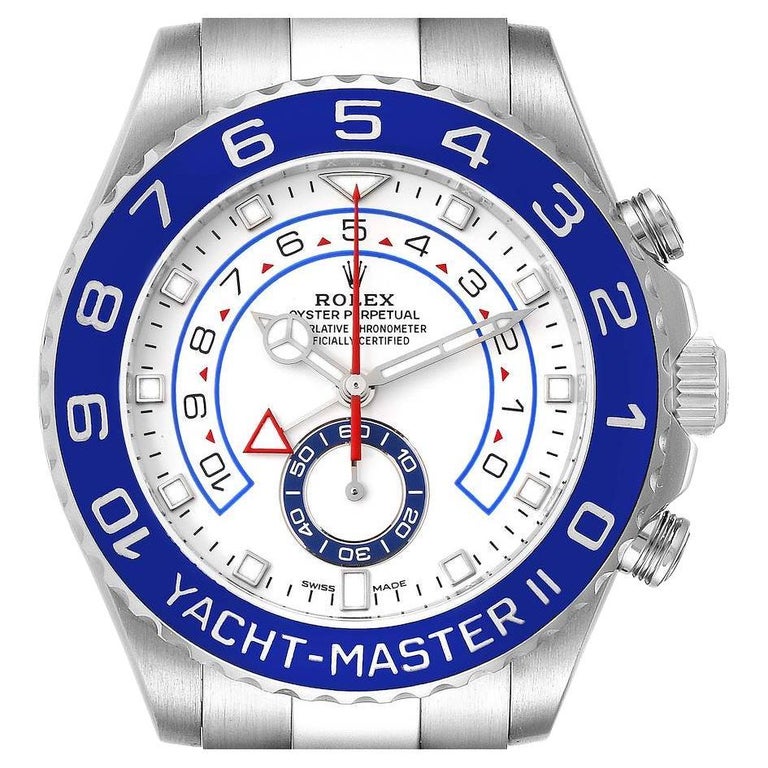Rolex Yachtmaster II 44 Steel Blue Cerachrom Bezel Mens Watch 116680 ...
