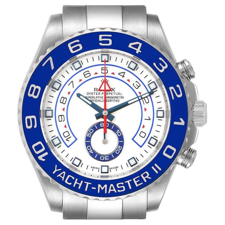 Rolex Yachtmaster II 44 Steel Blue Cerachrom Bezel Mens Watch 116680 ...
