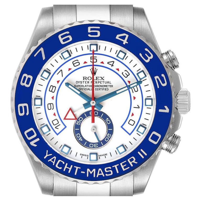 Rolex Yachtmaster II 44 Steel Blue Cerachrom Bezel Mens Watch 116680 ...