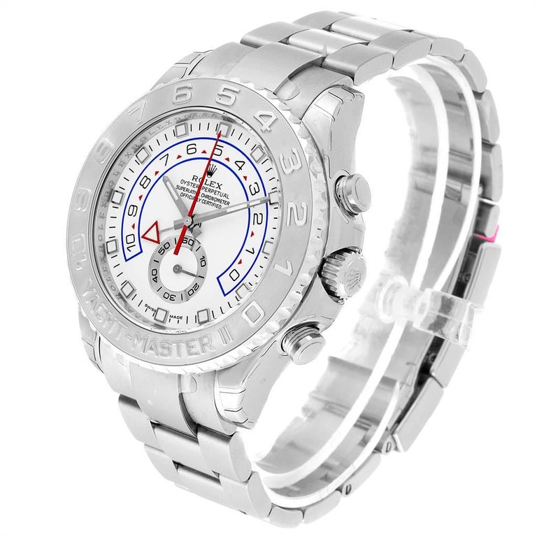 Rolex Yachtmaster II Regatta White Gold Platinum Watch 116689 Unworn ...