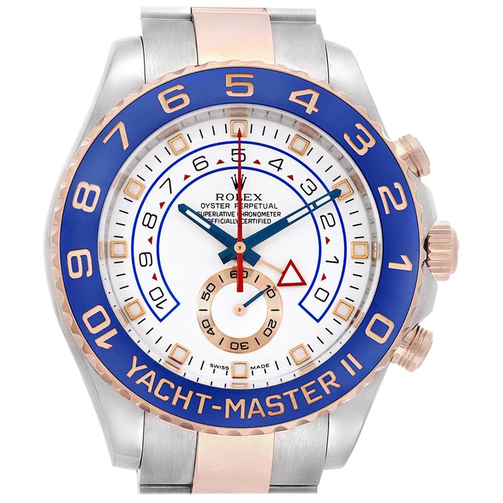 Rolex Yacht-Master II White Dial 18k Gold Steel Command Bezel Men’s ...