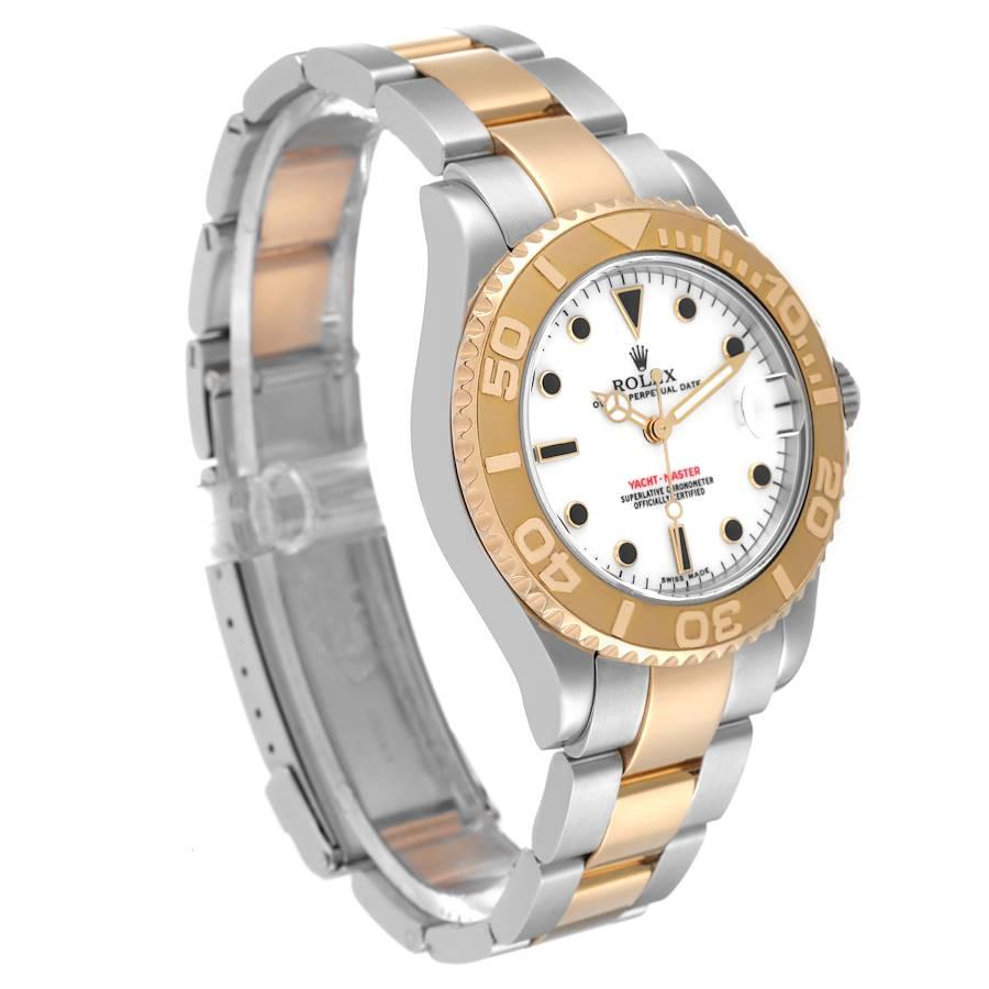 Rolex Yachtmaster Midsize Steel Yellow Gold White Dial Watch 168623 For ...