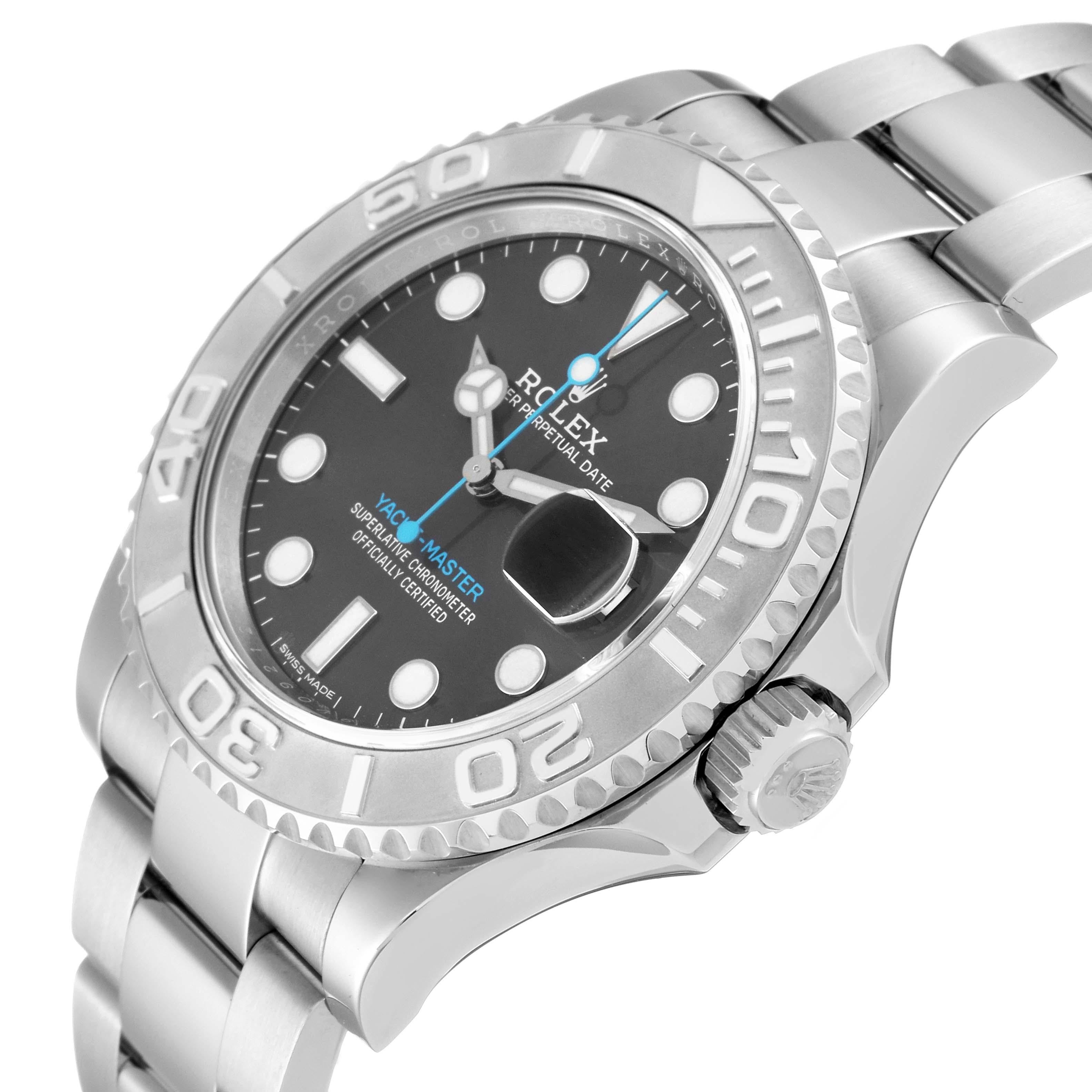 Rolex Yachtmaster Rhodium Dial Steel Platinum Mens Watch 116622 Box ...