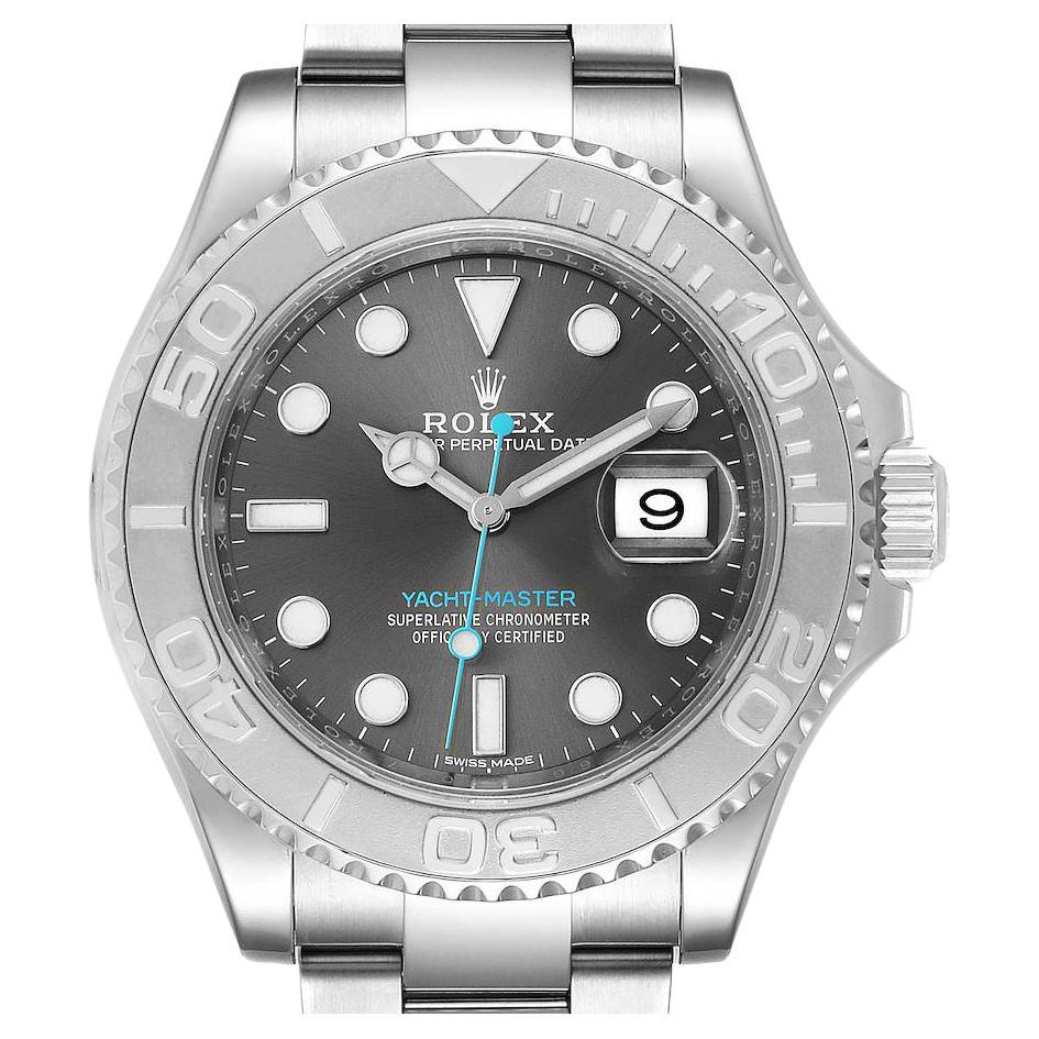 Rolex Yachtmaster 29 Red Hand Steel Platinum Ladies Watch 169622 Box ...