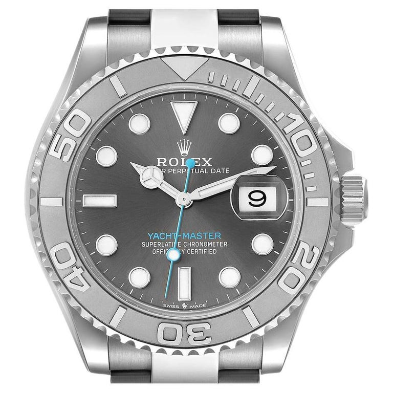 Rolex Montre Yachtmaster en acier avec lunette en platine et cadran en ...