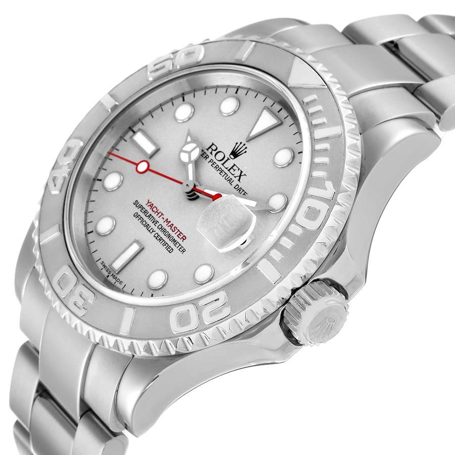 Rolex Yachtmaster Steel Platinum Dial Platinum Bezel Mens Watch 16622 For Sale at 1stDibs ...