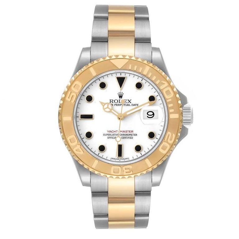 Rolex Yachtmaster White Dial Steel Yellow Gold Mens Watch 16623 For ...