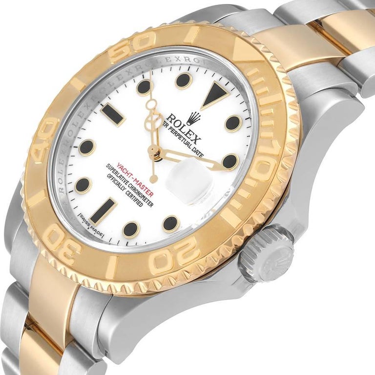 Rolex Yachtmaster White Dial Steel Yellow Gold Mens Watch 16623 For ...