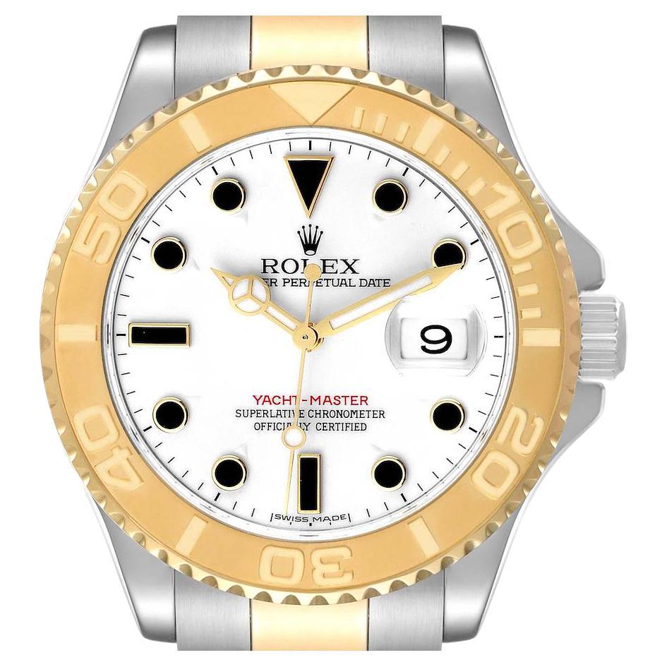 Rolex Yellow Gold Stainless Steel Platinum dial Midsize Yachtmaster ...
