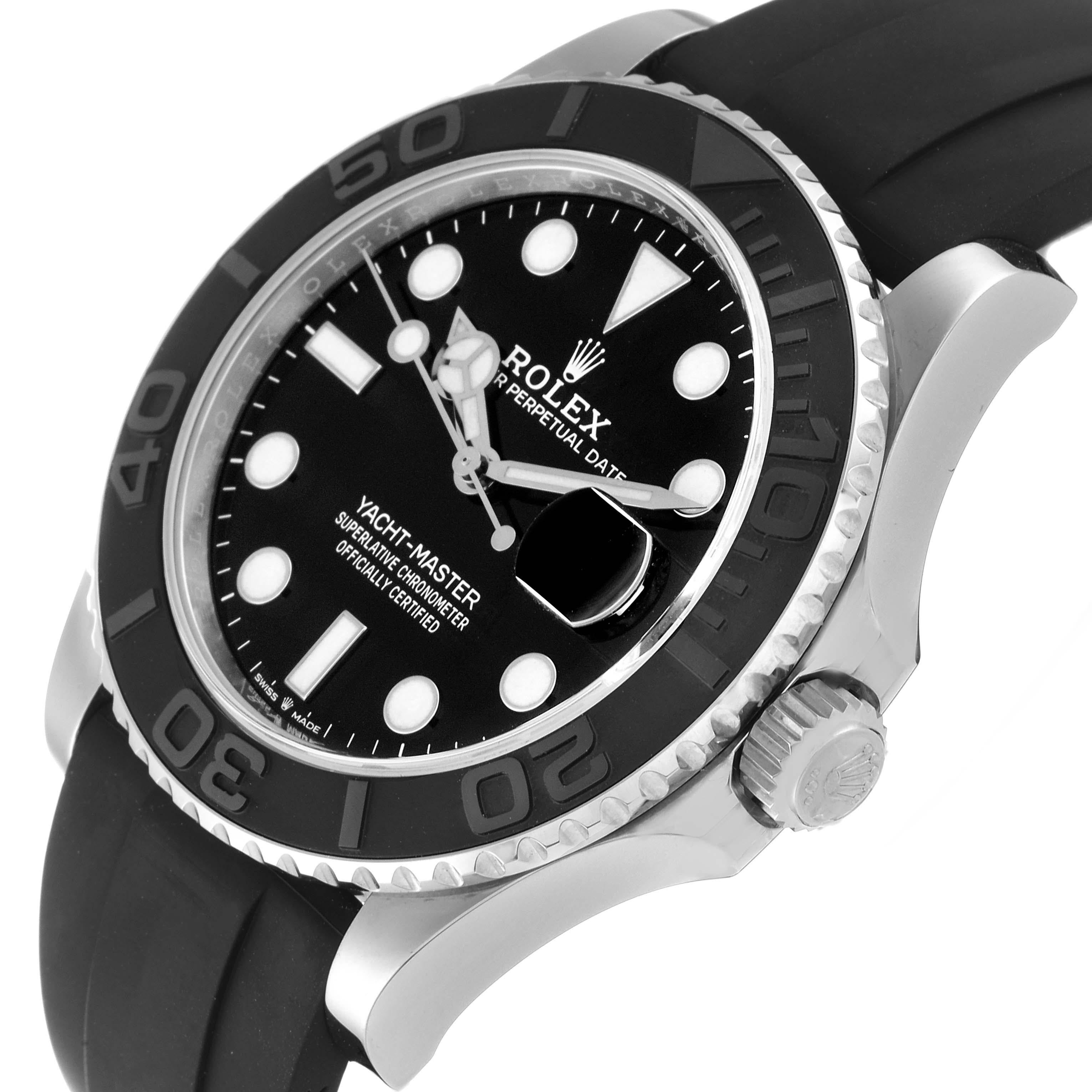 Rolex Yachtmaster White Gold Oysterflex Bracelet Mens Watch 226659 Box ...