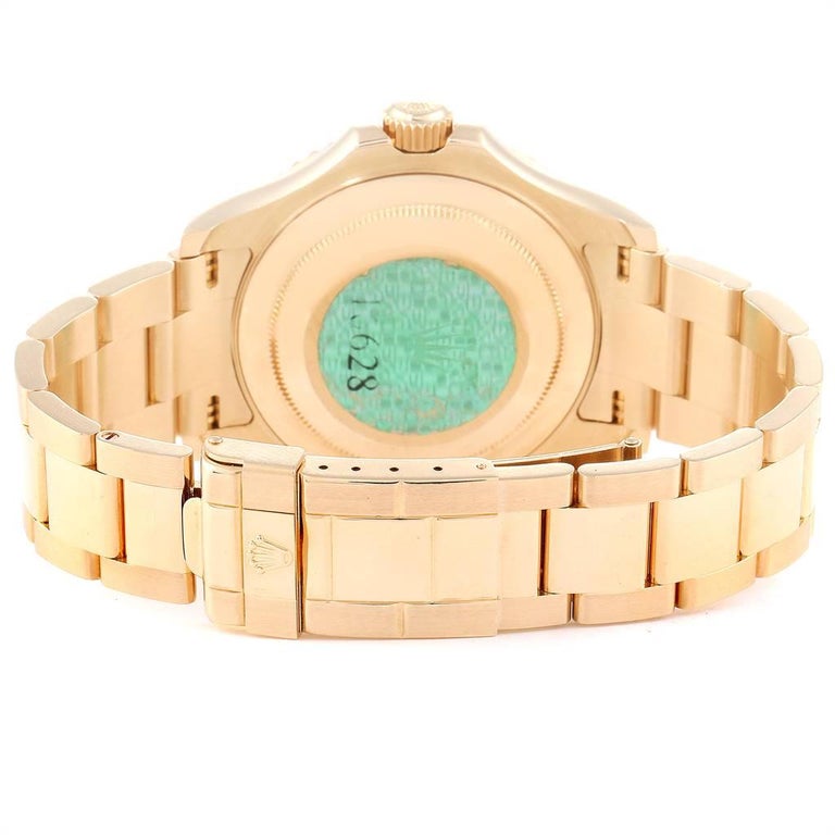 Rolex Yachtmaster Yellow Gold Mother of Pearl Diamond Sapphire Serti ...