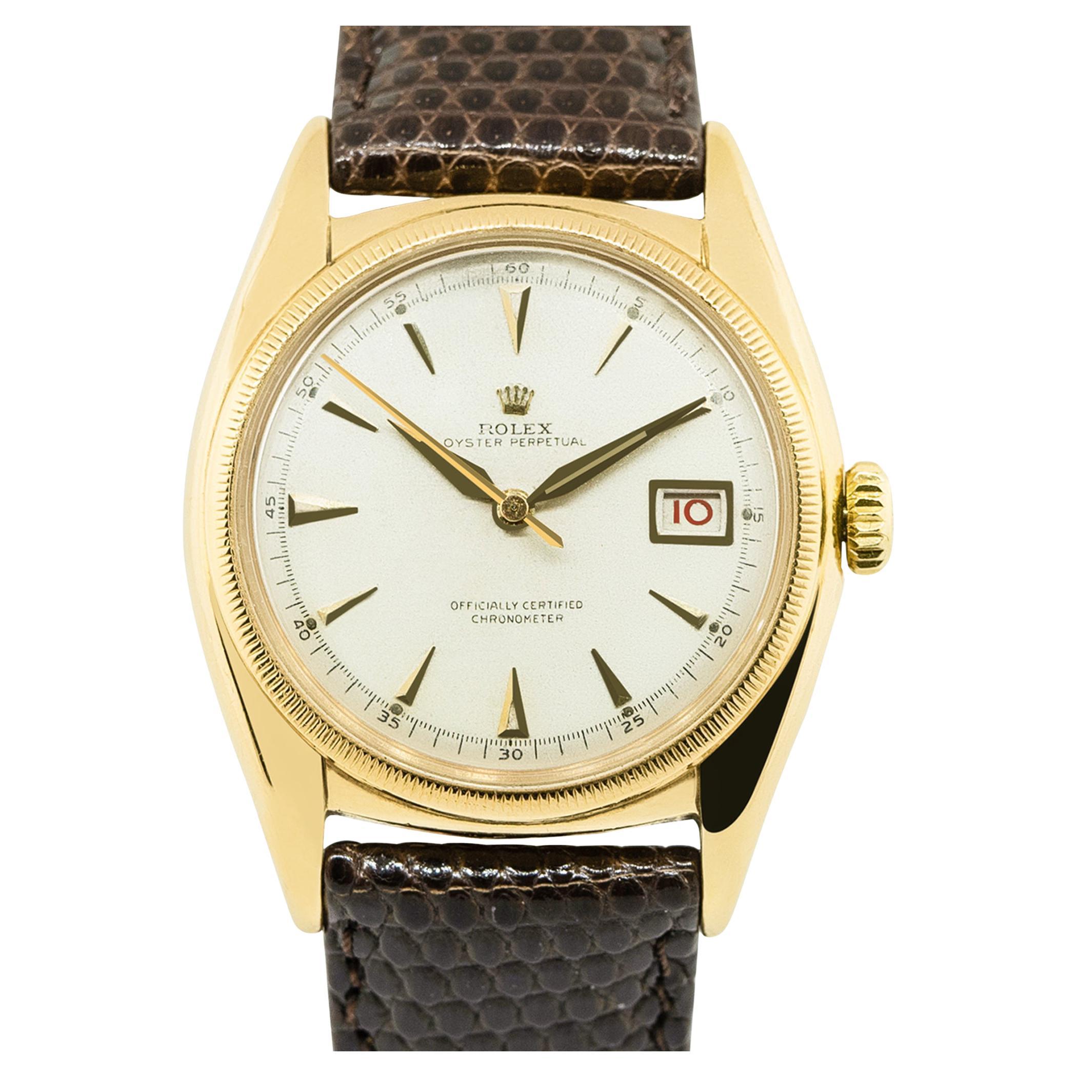 Rolex Yellow Gold Datejust Mid-Size Onyx Dial Automatic Wristwatch Ref ...