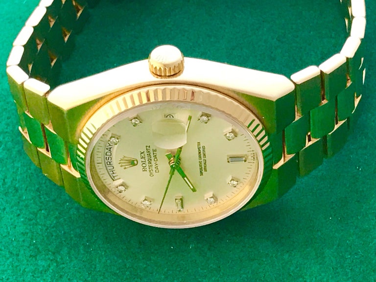 Rolex Yellow Gold President Day-Date Oyster Quartz Wristwatch Ref 19018 ...