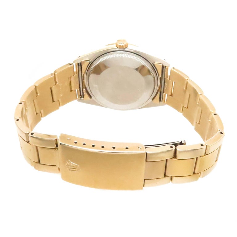 Rolex Yellow Gold Shell Custom Dial Oyster Date Automatic Wristwatch ...