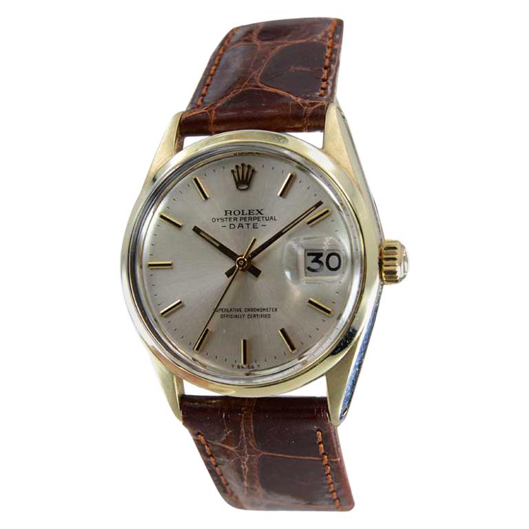 Rolex Yellow Gold Shell Top Oyster Perpetual Date Watch From 1972 at ...