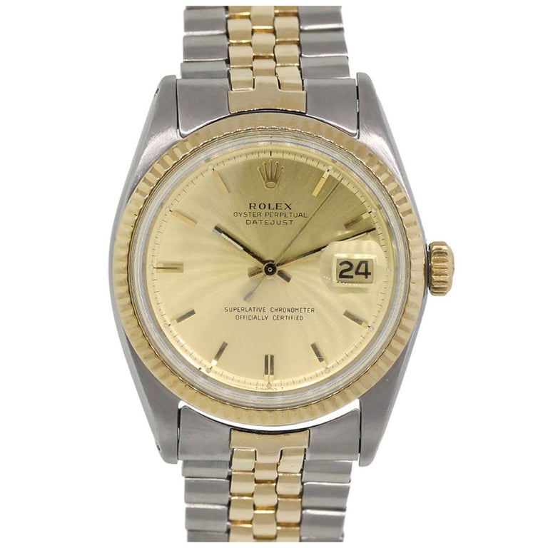 Rolex Yellow Gold Stainless Steel Datejust Automatic Wristwatch Ref ...