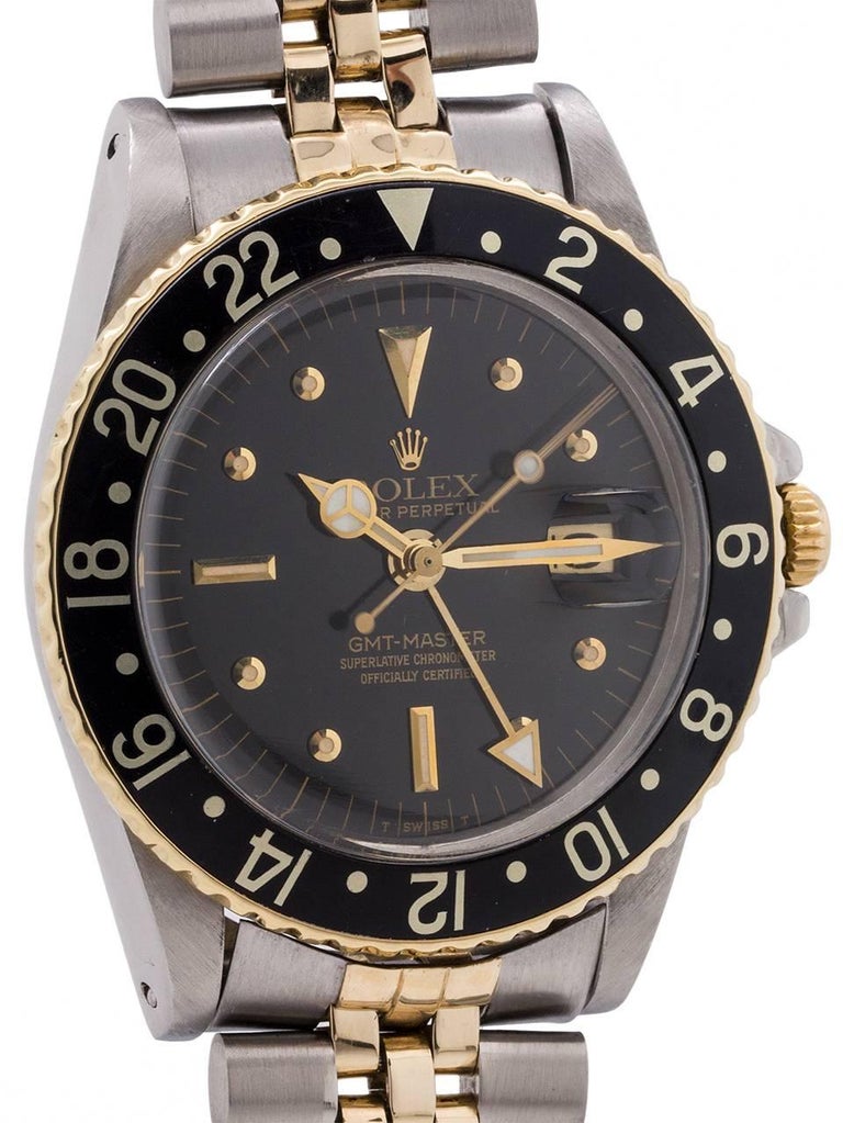 Rolex Yellow Gold Stainless Steel GMT self winding wristwatch, circa ...